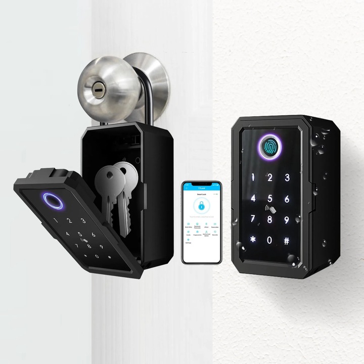 Cutie pentru chei, WALALLA, 4 in 1, acces biometric, capacitate mare ...