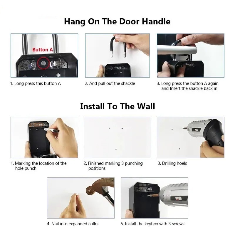 Cutie pentru chei, WALALLA, 4 in 1, acces biometric, capacitate mare ...