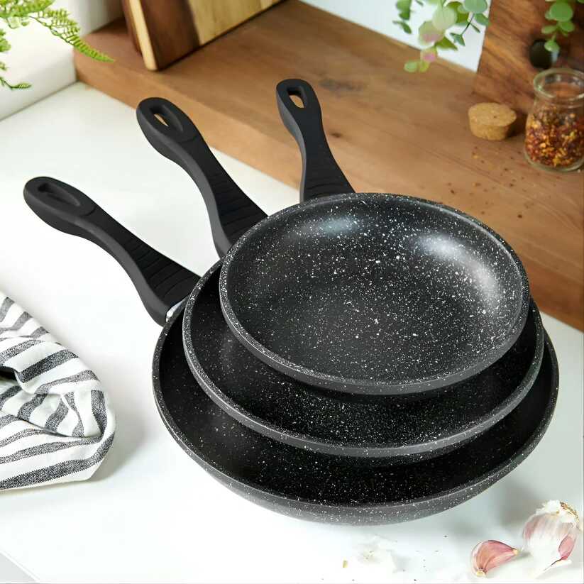 Set Tigai Bachmayer BM-77032 granit, 3 piese, 20 cm, 24 cm, 28 cm - eMAG.ro