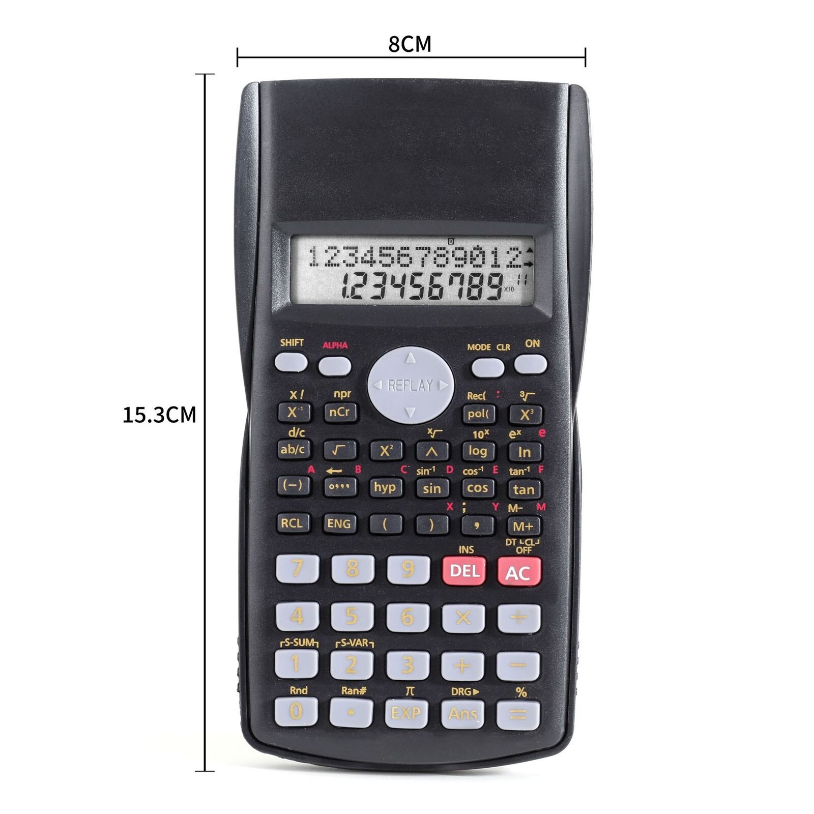 Calculator stiintific, Hggzeg, Cu 2 baterii AA, Ecran mare de 12 cifre ...