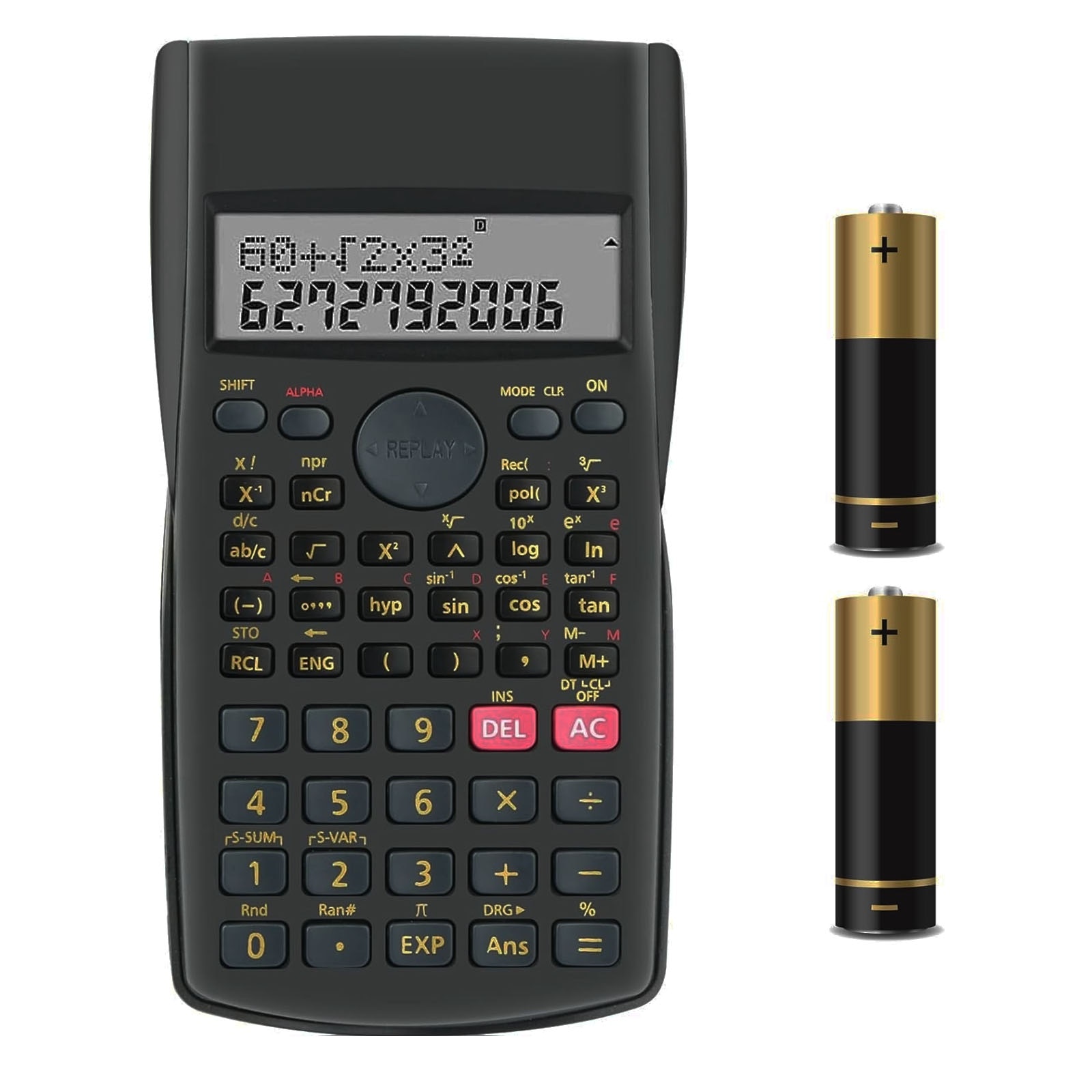 Calculator stiintific, Hggzeg, Cu 2 baterii AA, Ecran mare de 12 cifre ...