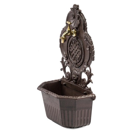 Fantana de perete din aluminiu turnat, cismea maro, H. 60 cm - eMAG.ro