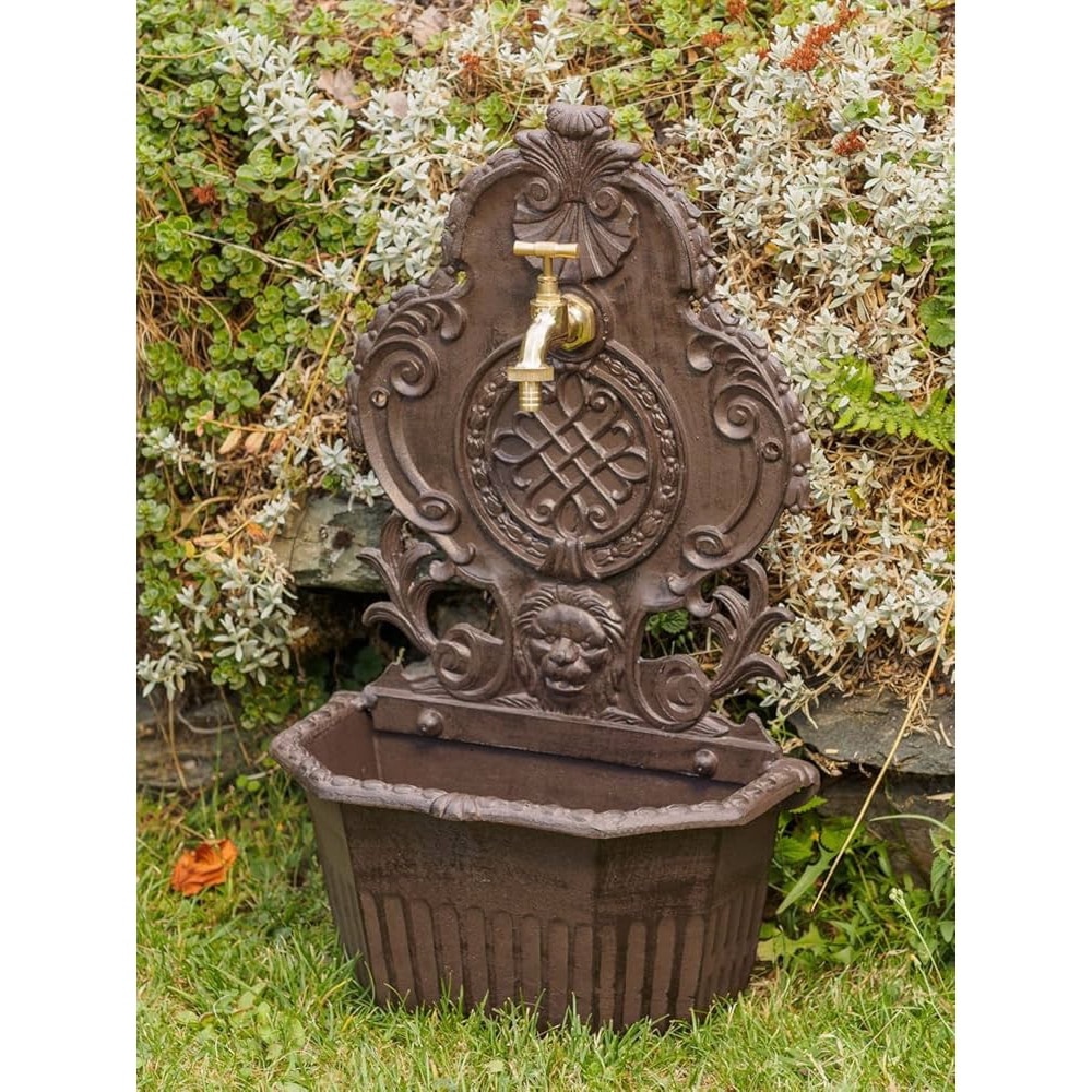 Fantana de perete din aluminiu turnat, cismea maro, H. 60 cm - eMAG.ro