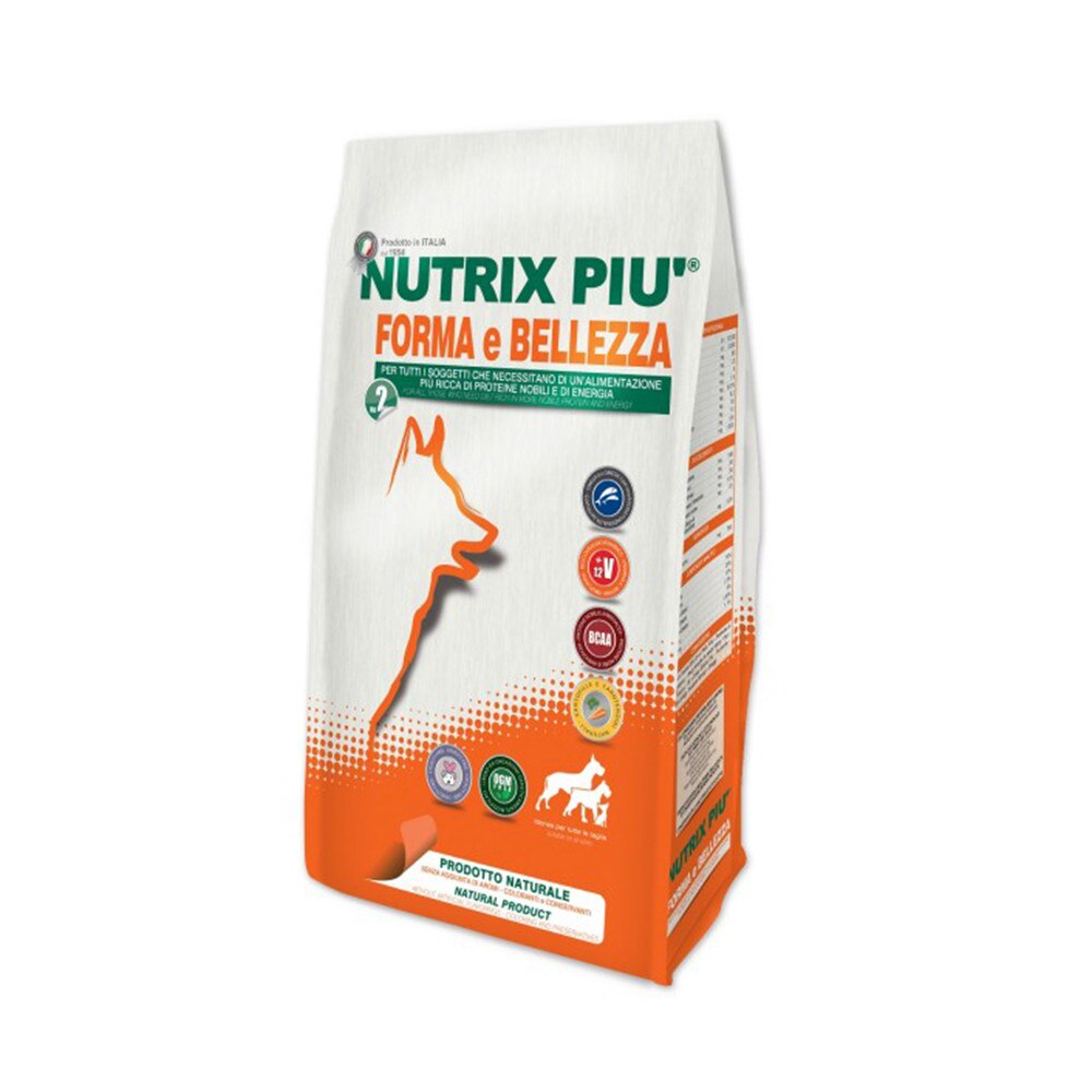 Суха храна за кучета Nutrix Piu за лъскава козина, здрава кожа и ...