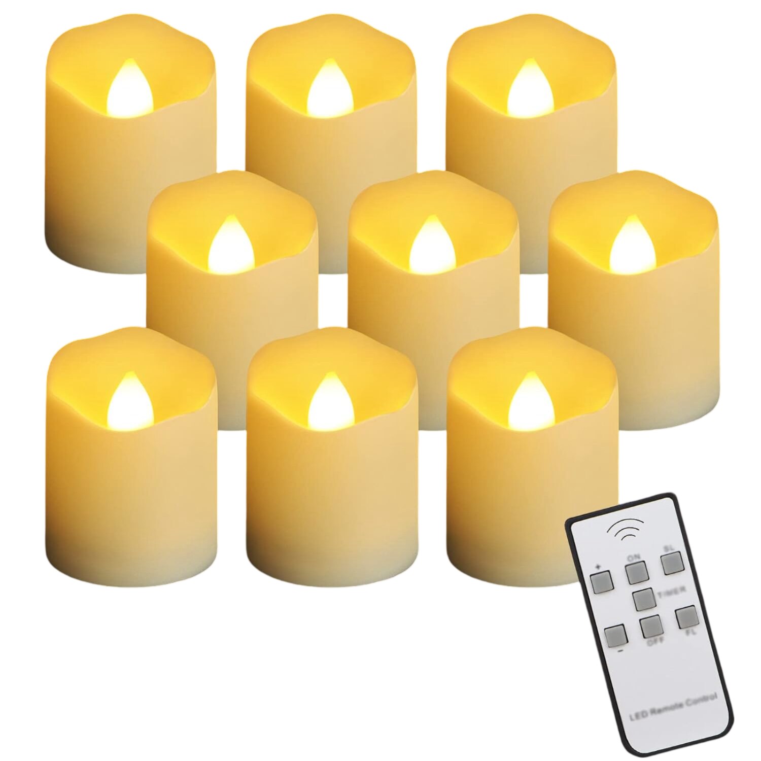 9 db-os Nikcorp LED gyertya készlet, távirányítóval, lángmentes, meleg ...