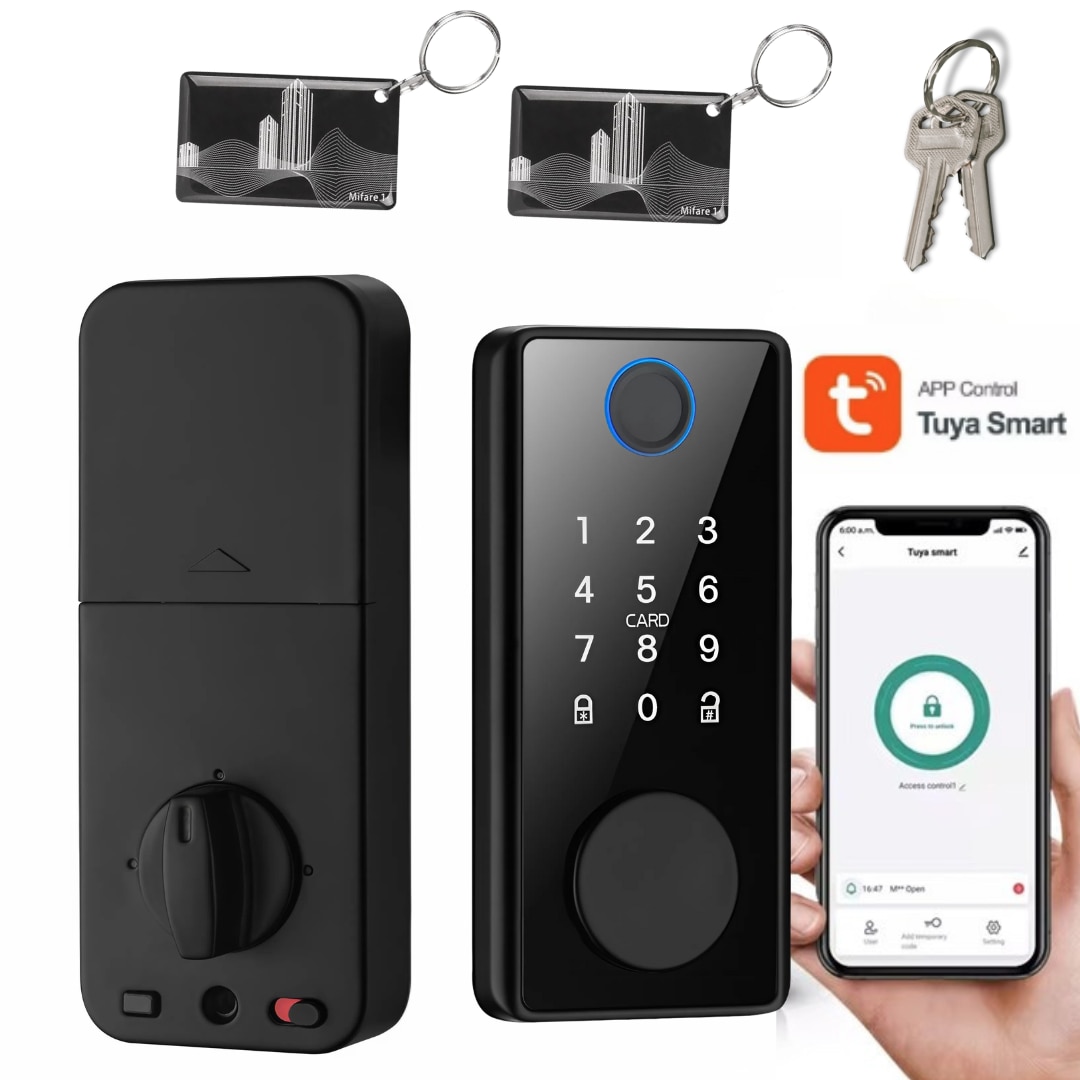 Clanta Inteligenta Neagra Cu Amprenta, Cod PIN, RFID, Chei Si Carduri ...