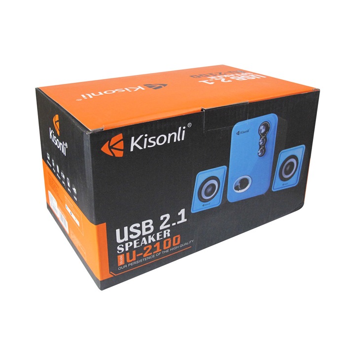 Тонколони Kisonli TM-8000A, Bluetooth, 5W+3W*2, USB, Черен - eMAG.bg
