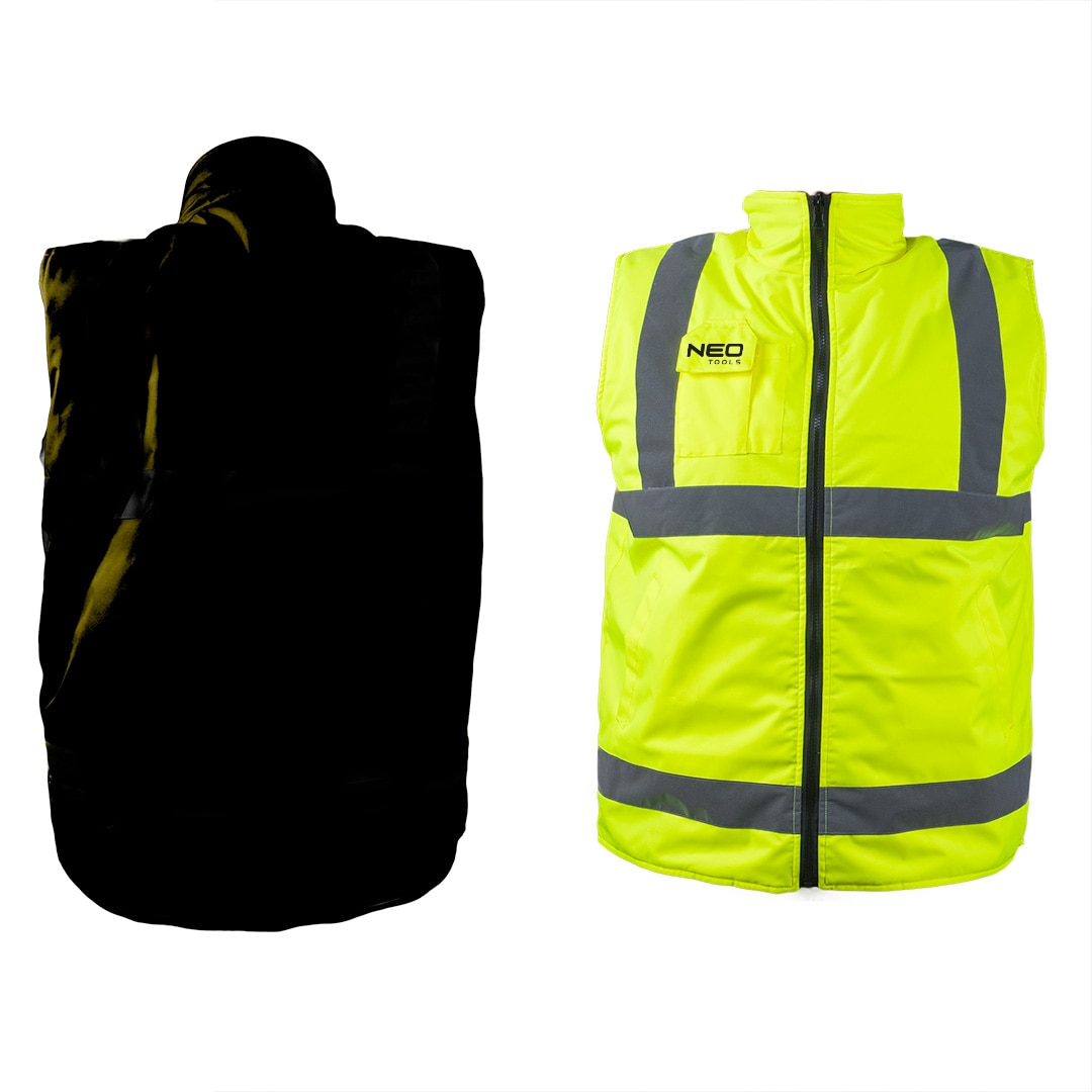 Vesta de lucru reversibila, reflectorizanta, galbena, fabricata din ...
