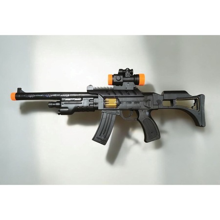 Jucarie Pusca Mitraliera cu Laser si Luneta, Demontabila, Lumini si ...