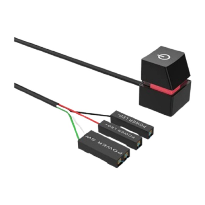 Buton mecanic ON/OFF pentru PC cu LED RGB, Aidelu®, 7 culori, ideal ...