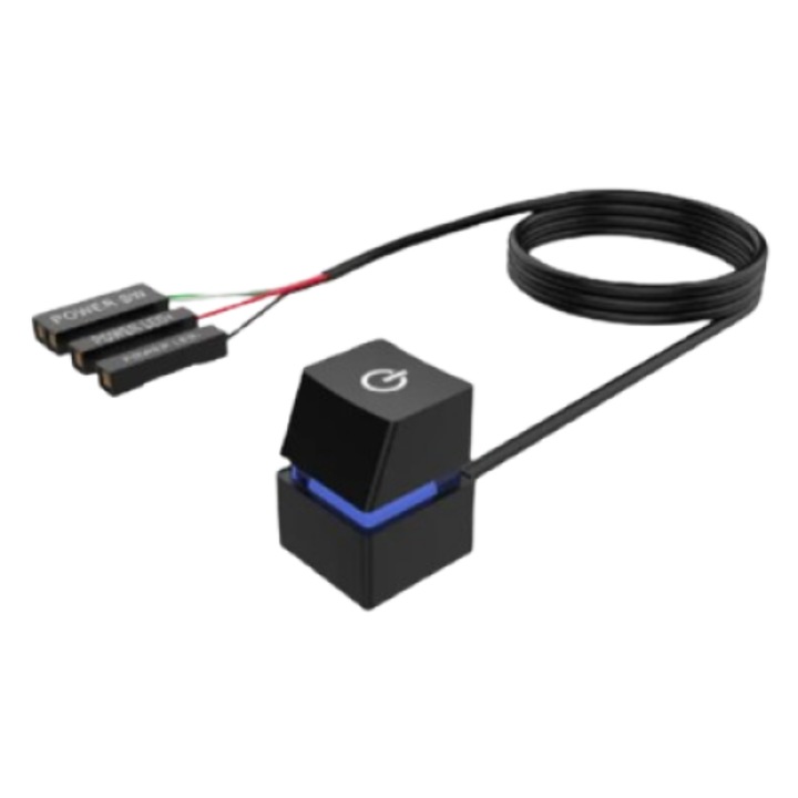 Buton mecanic ON/OFF pentru PC cu LED RGB, Aidelu®, 7 culori, ideal ...