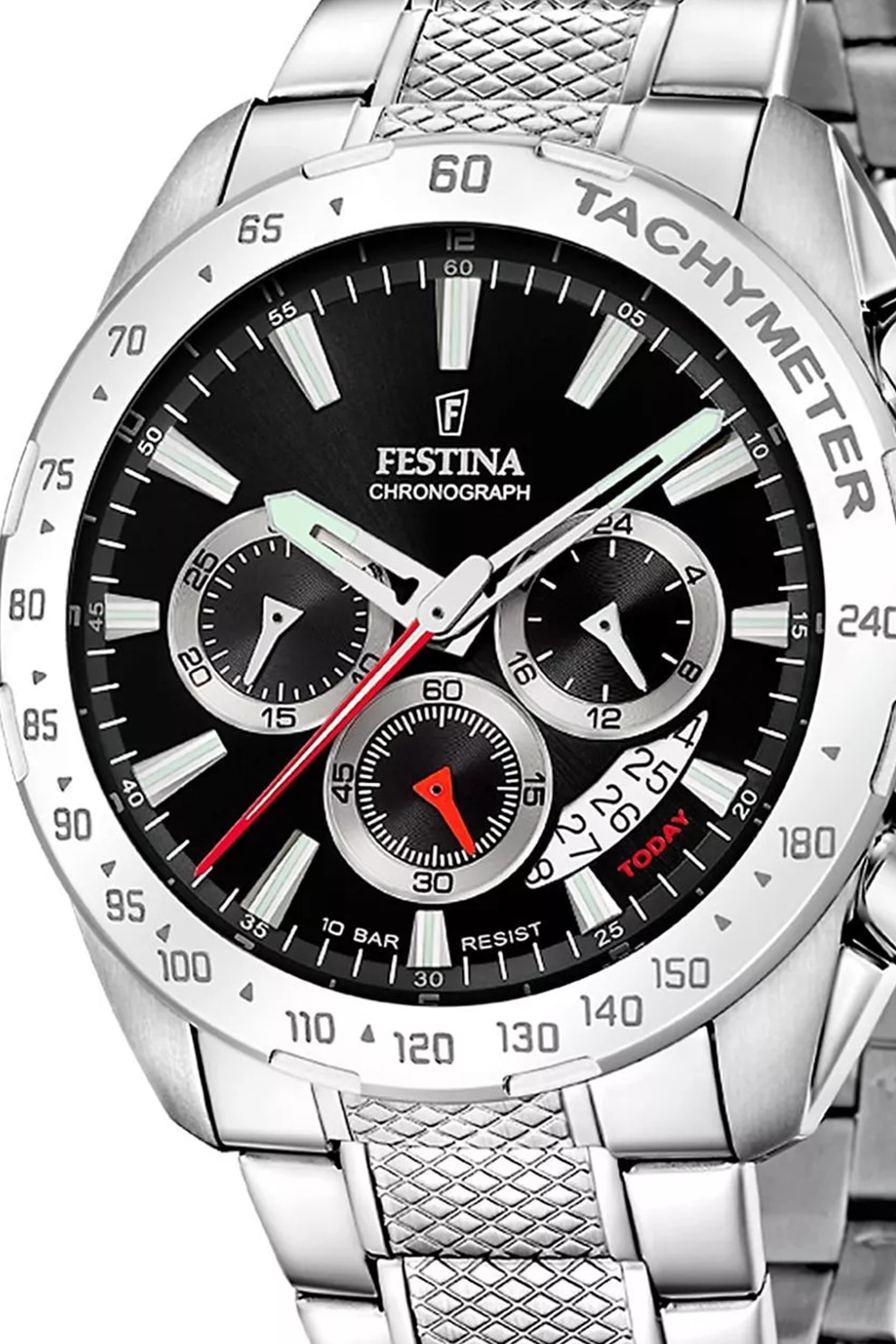 Festina, Ceas cronograf de otel inoxidabil Timeless, Argintiu - eMAG.ro