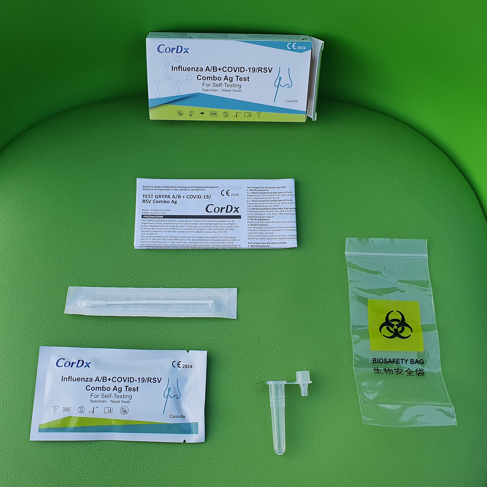 Test Rapid Antigen, Combinat, 4 in 1, Gripa A+B, Covid-19 si RSV, CorDx ...