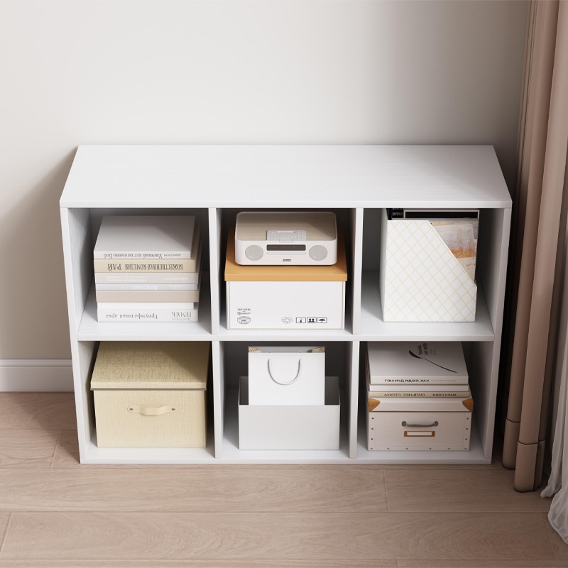 Biblioteca 6 rafturi KALLAX, BADU, alb, 30x60x90 cm, MDF - eMAG.ro