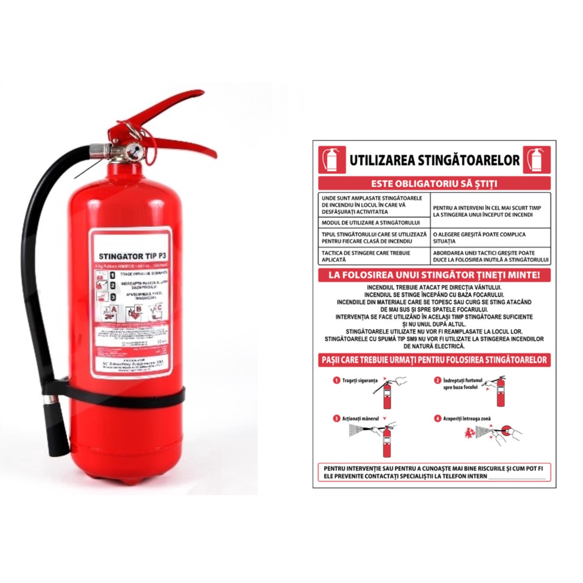 Pachet Stingator P3 + Autocolant Utilizarea Stingatoarelor A5 - eMAG.ro