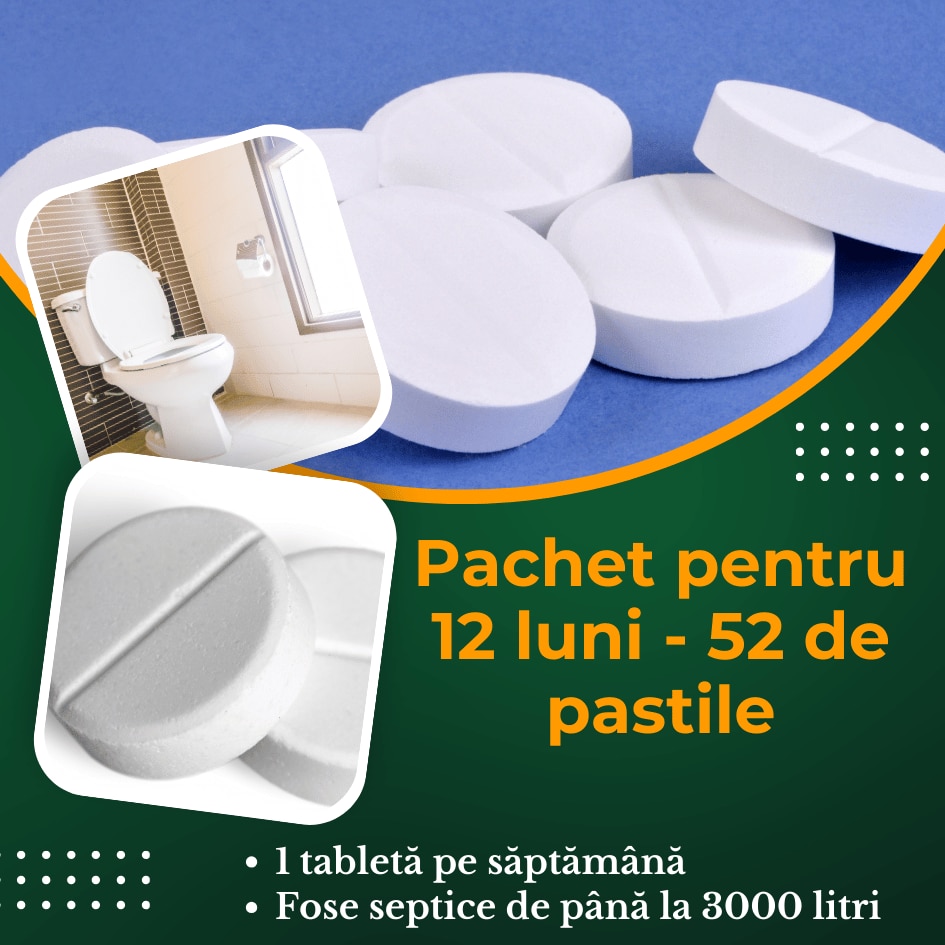 Pastile pentru fosa septica, bioactivatori cu actiune 12 luni, 52 ...
