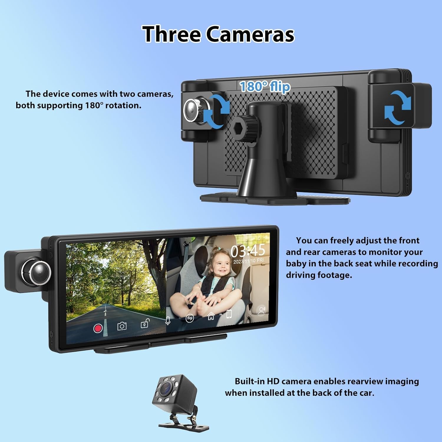 Navigatie GPS, WALALLA, Ecran tactil 10.26 inch, 64GB, Camera triple ...