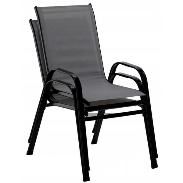 Set mobilier balcon, 2 scaune + 1 masa, gri-negru - eMAG.ro