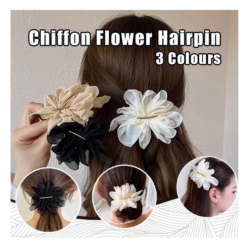 Agrafe de par set, agrafa din chiffon cu floare, multicolor, pentru ...