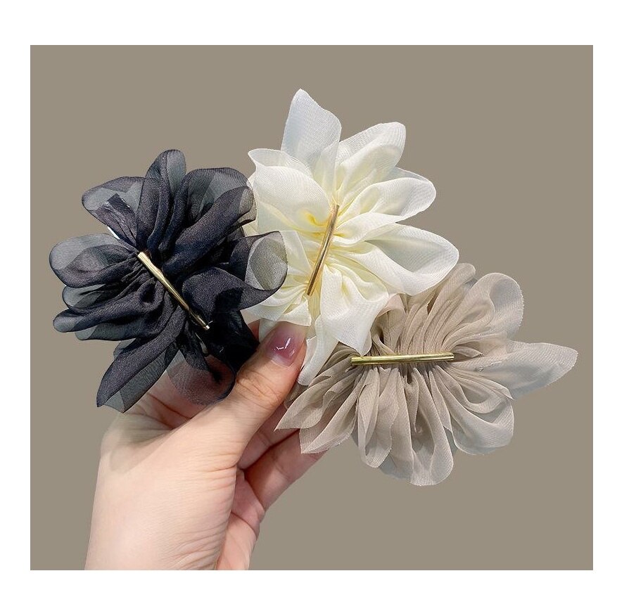 Agrafe de par set, agrafa din chiffon cu floare, multicolor, pentru ...