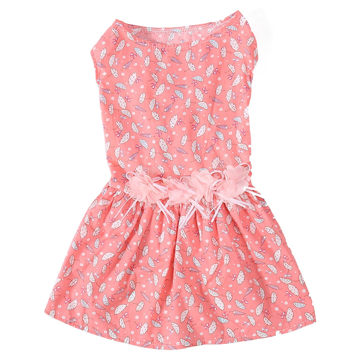 Rochie pentru caini, roz, set, marime XS, fusta cu flori, material ...