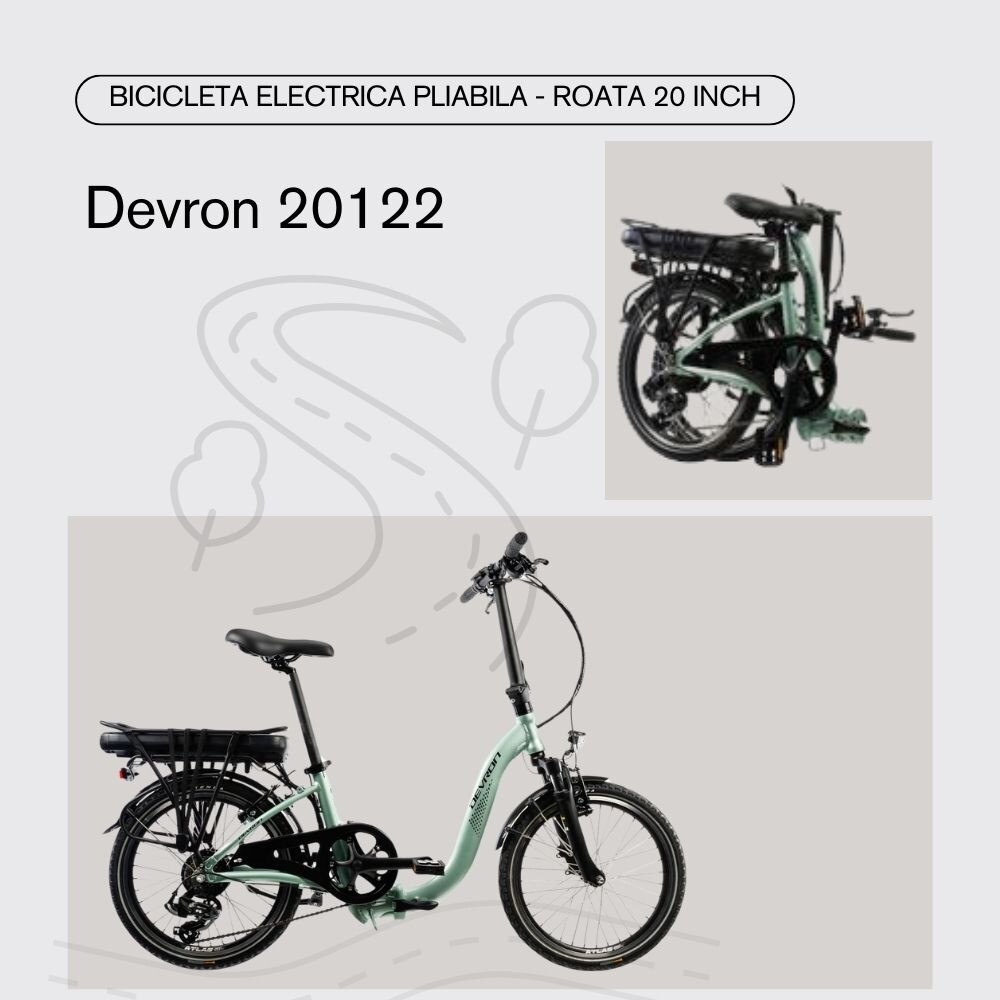 Bicicleta Electrica Pliabila Devron 20122 - 20 Inch, S, Verde - eMAG.ro
