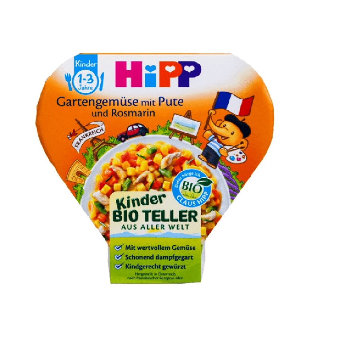 Meniu Hipp Bio Legume de Gradina, Curcan si Rozmarin 250g - eMAG.ro