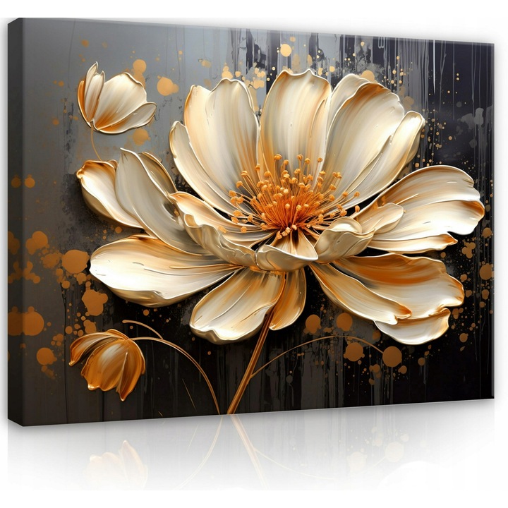 Tablou Canvas, Abstract, 60x40 cm Flori, Decorative, Living, Bucatarie ...