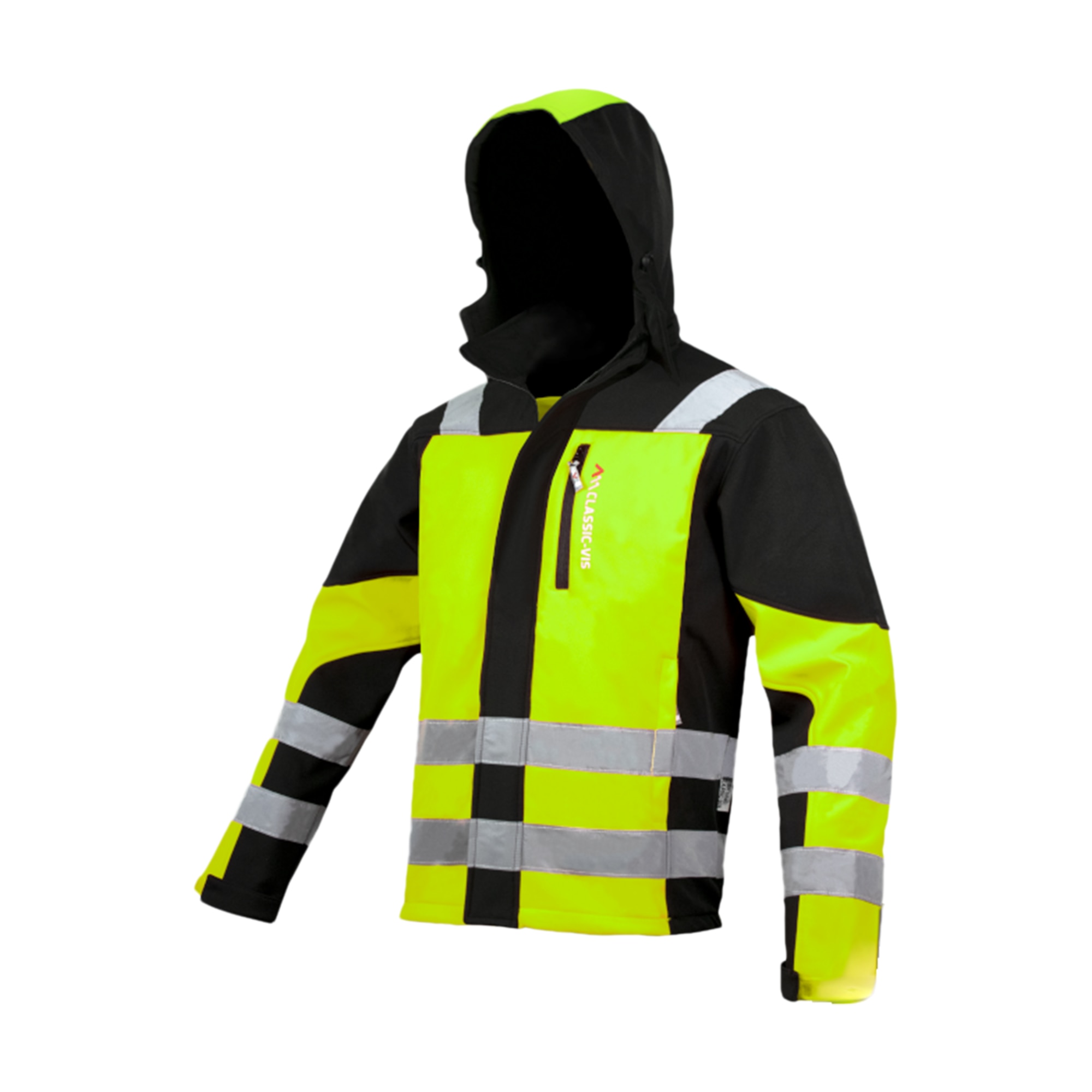 Jacheta softshell reflectorizanta galbena, CLASSIC-VIS, Poliester, M ...