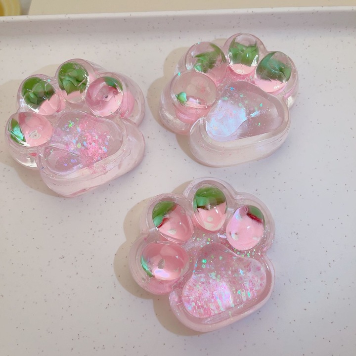 Jucarie antistres squishy, cu revenire lenta, model labuta de pisica cu ...