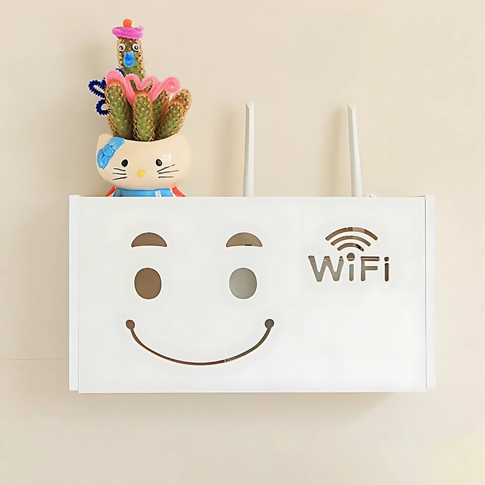 Cutie depozitare router JOZY®, design modern in forma de pisica, ABS ...