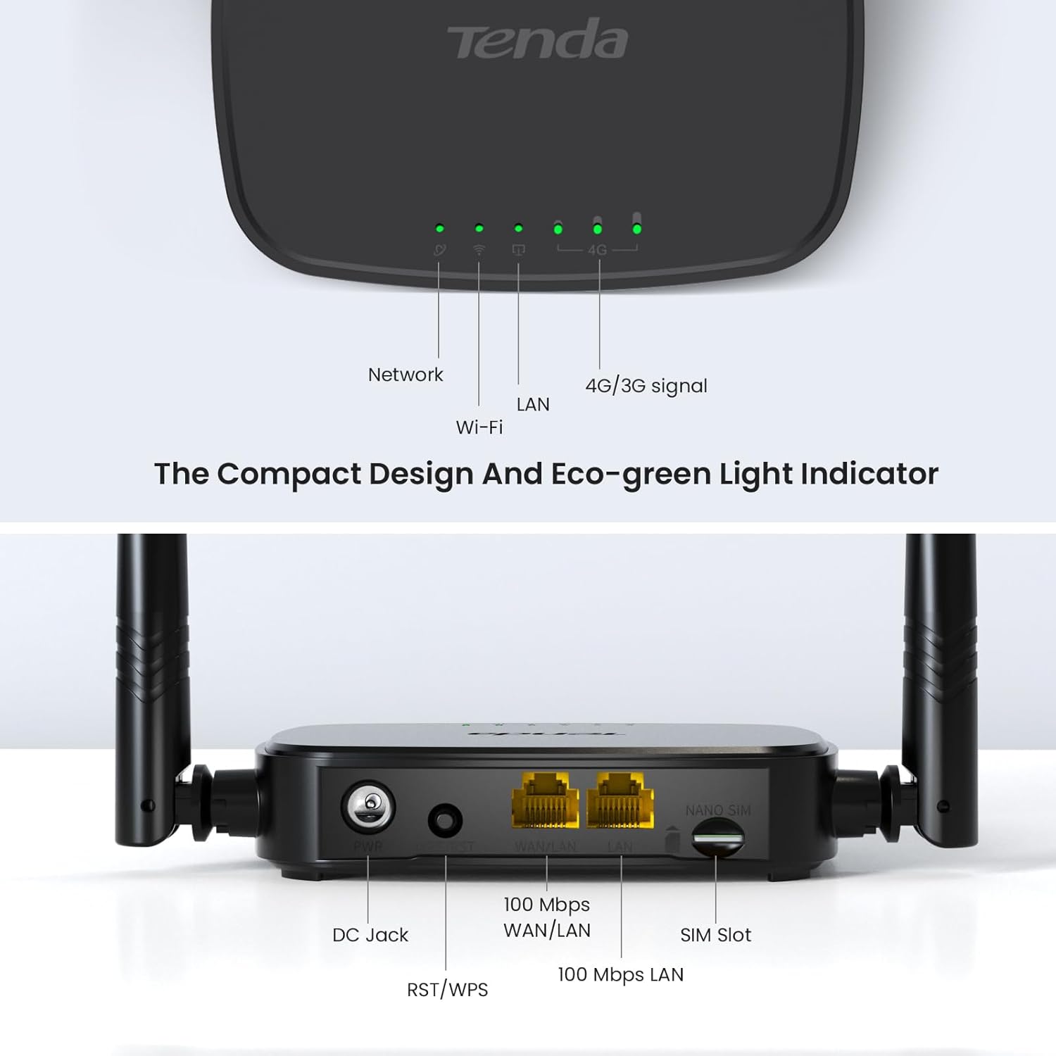 Router Wireless cu cartela SIM, 4G LTE, 300 Mbps 2, 4 GHz, 2 antene DBI ...