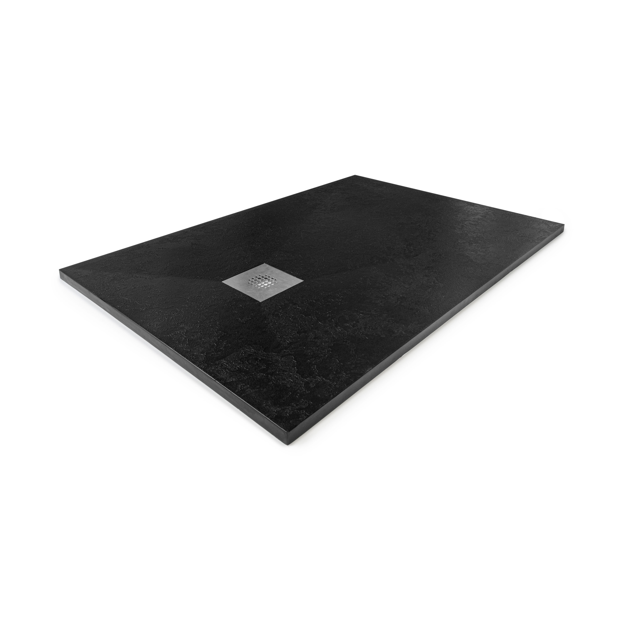Cadita de dus slim ultra usoara ALUX Fibrex, 140x70 cm, negru, textura ...
