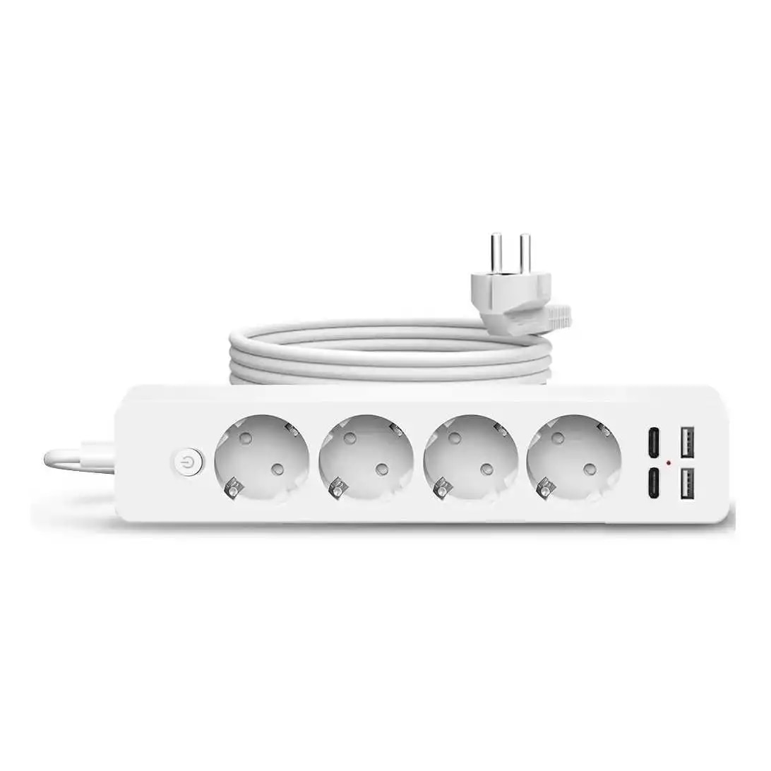 Prelungitor cu 4 prize, 2 porturi USB, 2 porturi USB Type C, JORTAN ...