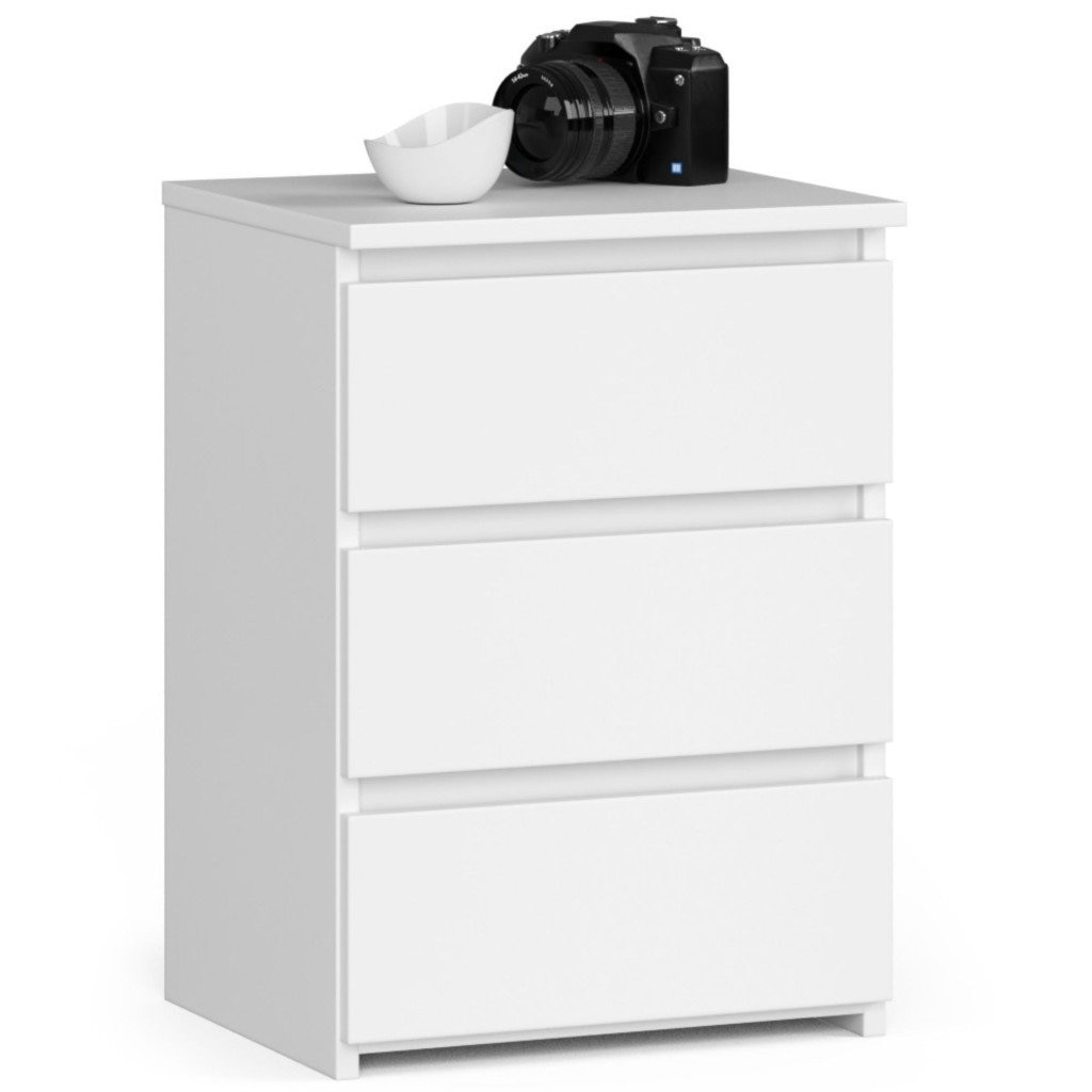 Noptiera pal 3 sertare glisiere metalice compacta, 40x35x57 cm, design ...