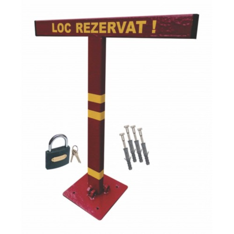 Blocator loc parcare, teava otel, culoare rosu, model T - eMAG.ro