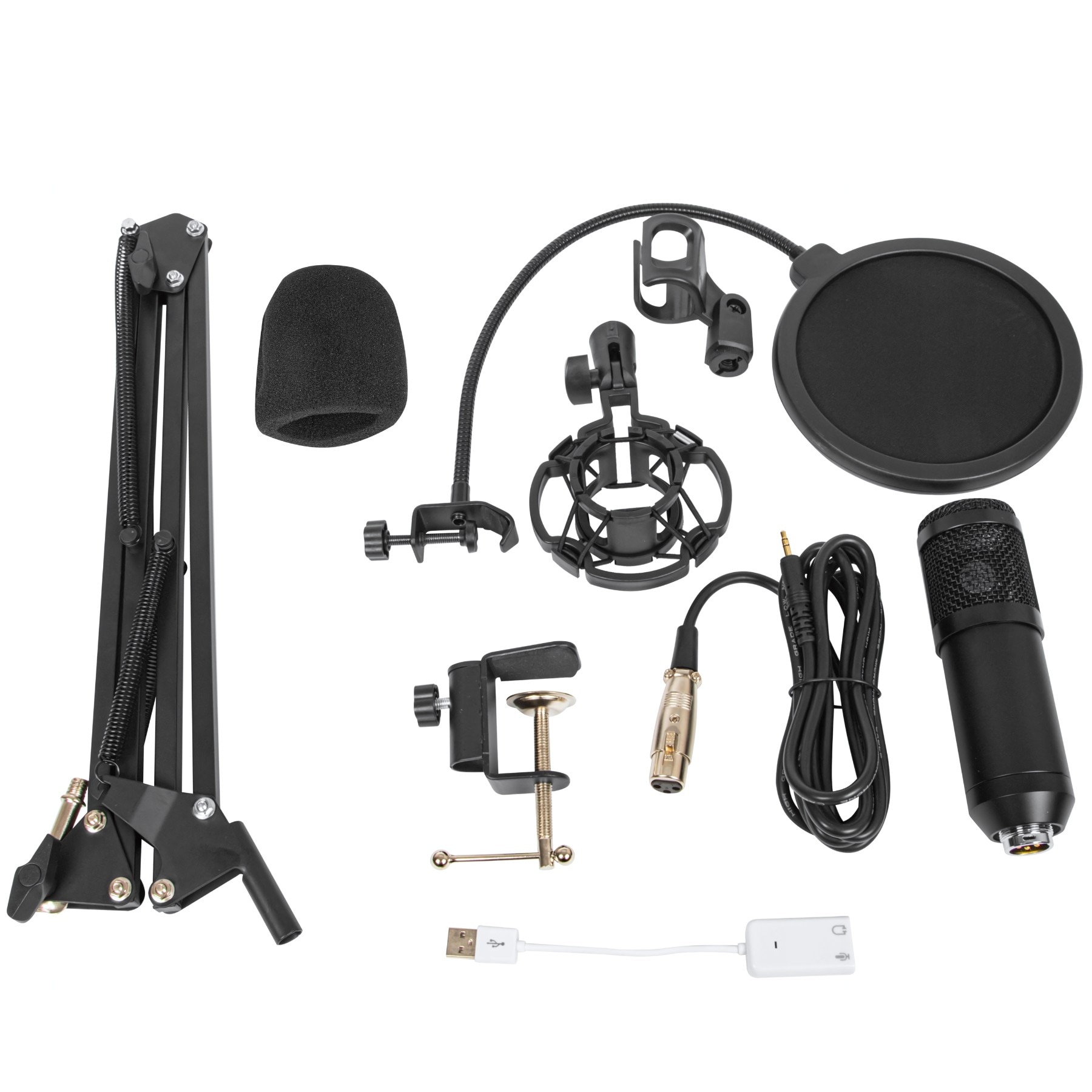 Microfon Condensator Studio RETOO TechPro, USB & Jack, Directivitate ...
