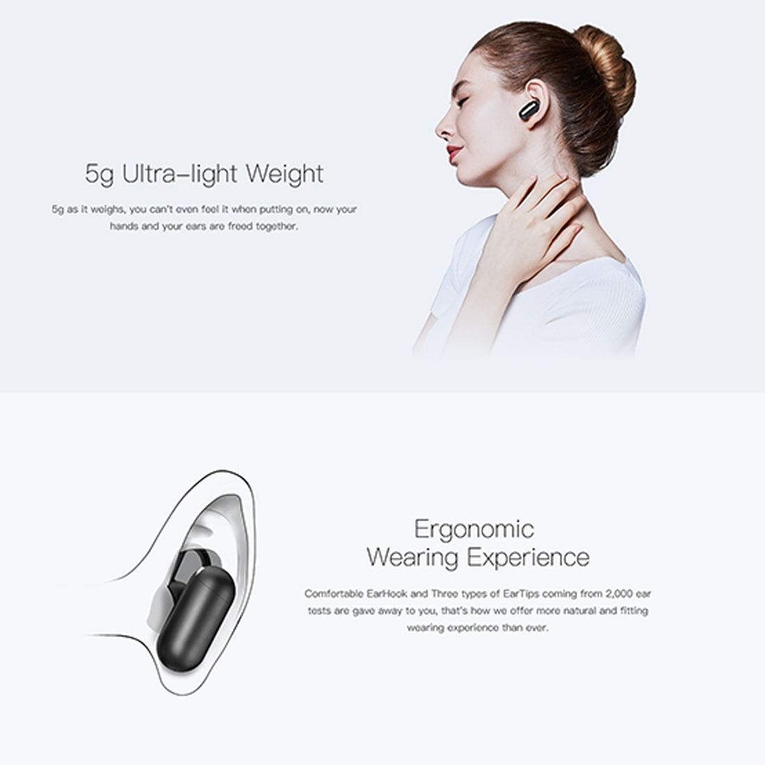 Casti Wireless In-Ear QCY Q12, Bluetooth 4.1, Microfon, Durata Baterie ...