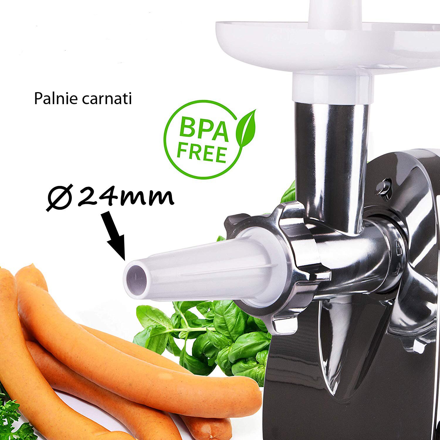 Masina de tocat carne First Austria FA-5141-1, 1200W, 1.5 kg/min, cutit ...