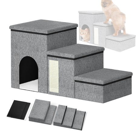 Scara pentru animale de companie cu cusca integrata si spatiu de ...