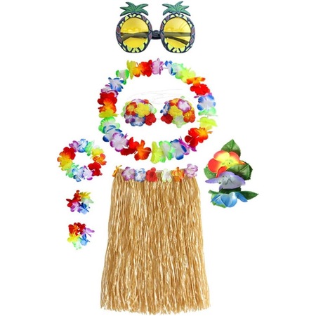 Costum carnaval, ComResi®, 8 piese, bratari, colier, banda de cap ...