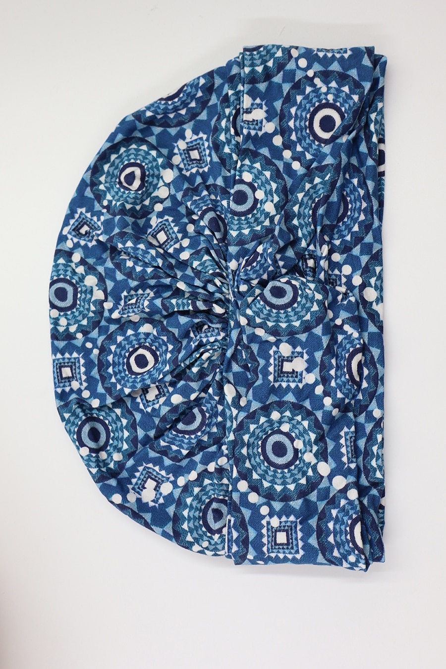 Turban Nicoletta B420 albastru marin, model geometric, turban post ...