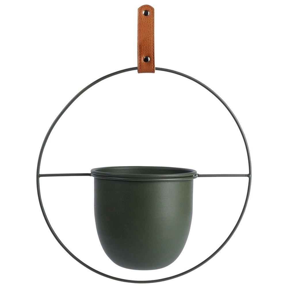Oslonka pe suport metalic verde 30x15x30 cm, pentru flori si ierburi ...