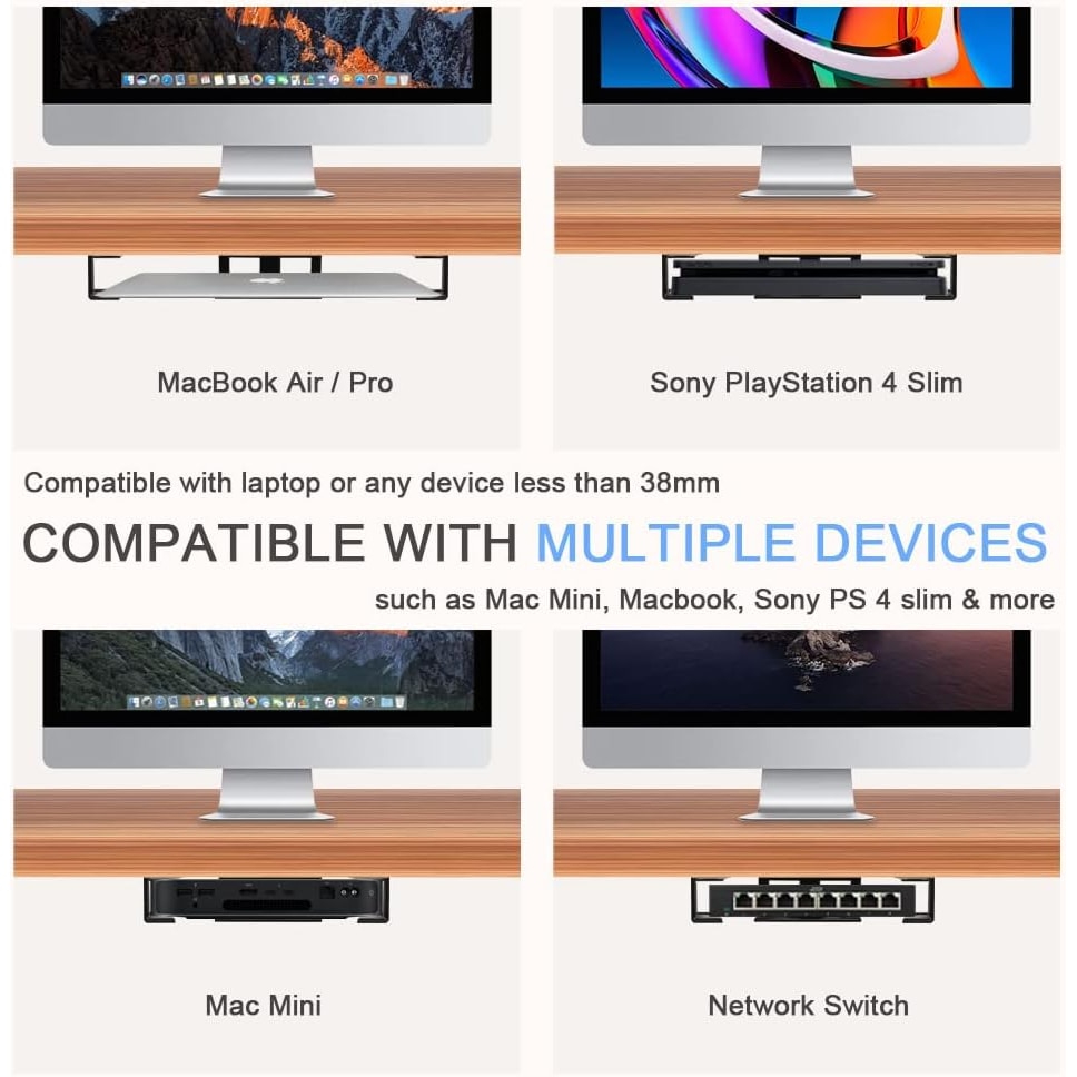 Suport pentru laptop sub birou, VPUINEFE, argintiu, 7x17.1 inch, din ...