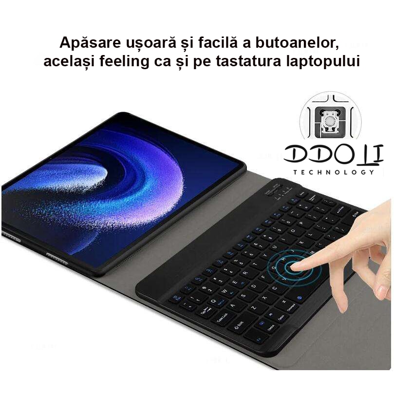 Husa cu tastatura pentru tableta Lenovo IDEA Tab PRO, 12.7 inch, verde ...