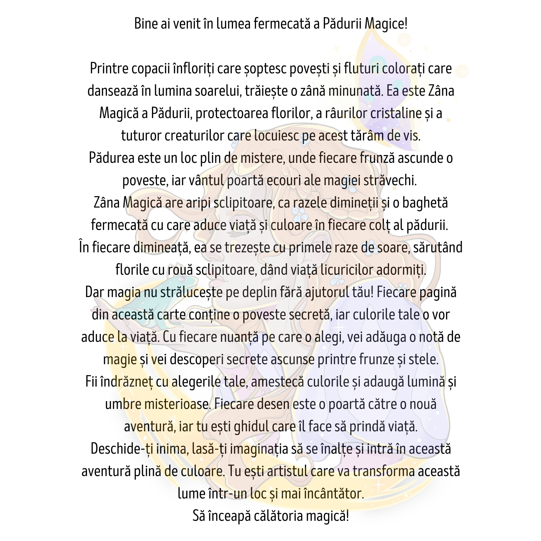 Carte de Colorat Zana Padurii - Carte De Colorat Cu Zane Magice Pentru ...