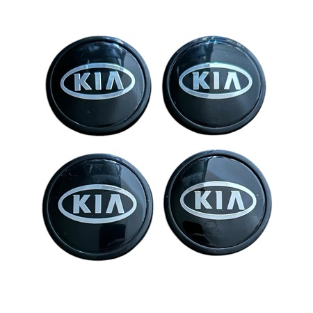 Set 4 capace roti 62mm exterior Kia negre compatibil/inlocuitor janta ...