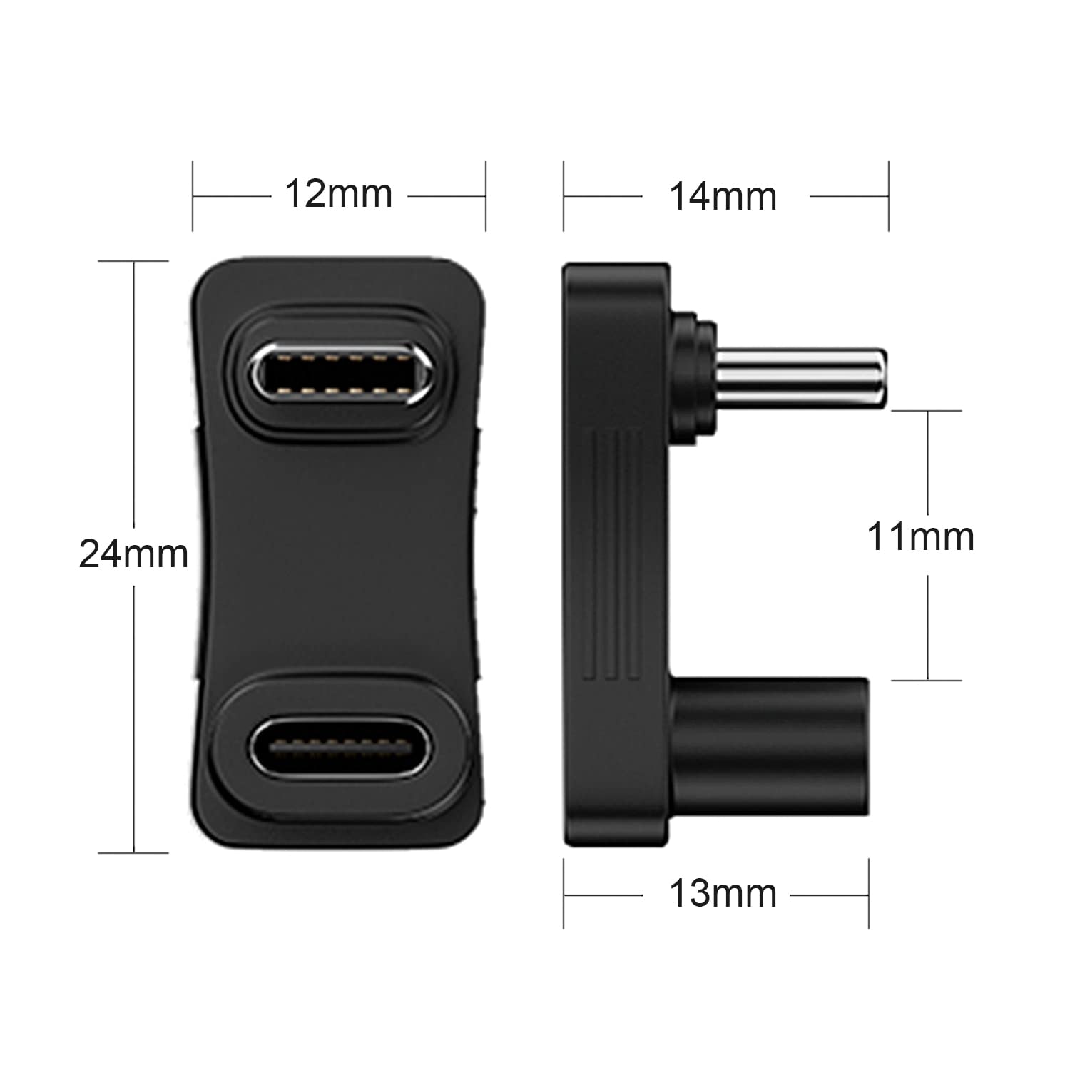 Set 2 Adaptoare, U-Shape 180 Degree, USB Type-C la USB Type-C, 100W, 4K ...
