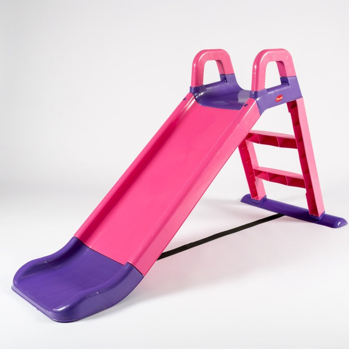 Tobogan copii Roter Kafer 140 cm roz-purpurie, stabil, cu scarita ...