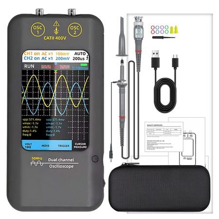 Osciloscop digital, Generator de semnal, Canal dublu, 50MHz, Ecran LCD ...